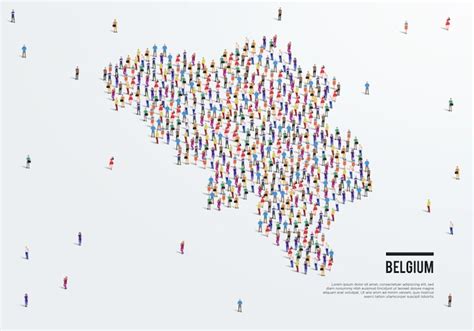 Premium Vector Belgium Map Large Group Of People Form To Create A