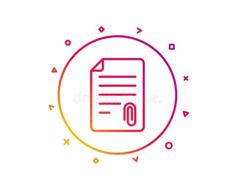 Cv Attachment Line Icon Document Sign Vector Stock Vector Illustration Of Clip Geometric