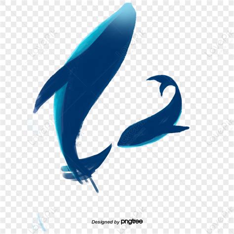 파란색 고래 일러스트 두 마리해양생물물고기수영하다 Png 일러스트 무료 다운로드 Lovepik