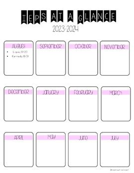 IEP Dates At A Glance Template By LearnwMissLopez TPT