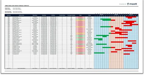 Project Timetable Template Word