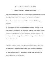 Discussion Forum On The Case Study EEOC Docx Discussion Forum On The Case Study EEOC Note