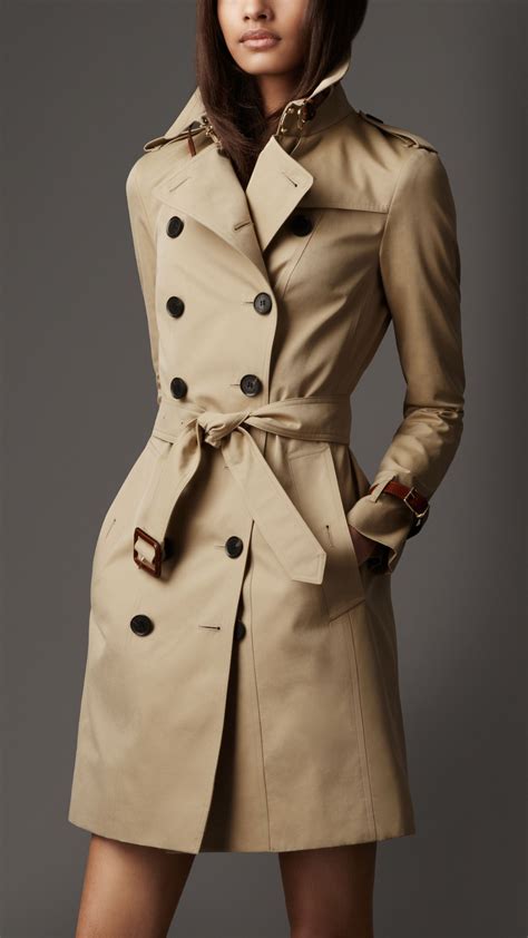 Long Leather Detail Gabardine Trench Coat Gabardinas Casaco