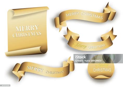 빨간 현실적인 리본 배너와 눈 메리 크리스마스 축 하 배경 벡터 일러스트 레이 션 3차원 형태에 대한 스톡 벡터 아트 및 기타 이미지 3차원 형태 겨울 계절 Istock