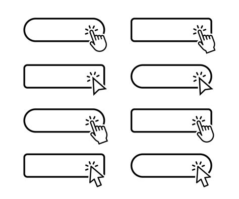 Click Here Button With Hand Or Mouse Cursor Mouse Cursor Symbol Clicking On The Frame Click