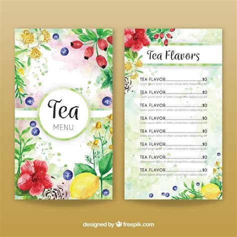 Flower Tea Menu Vectors Download Free High Quality Vectors From