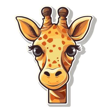 Cartoon Giraffe Head Sticker Clipart Vector Giraffe Clipart Cartoon