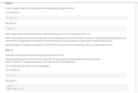 Solved Given 4 Integers Output Their Product And Their Chegg
