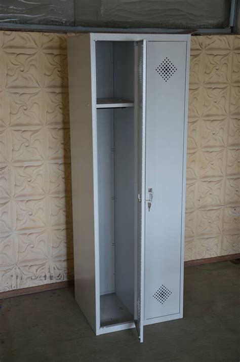 Шафа металева для одягу двох секційна з лавкою ціна 7880 грн