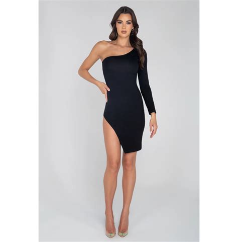 Womens Single Shoulder Split Bodycon Dress Roma Rebelsmarket