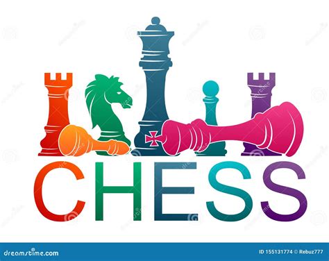 Chess Colorful Figures Pieces Tournament Game Vector Illustration Sport Stock Illustration