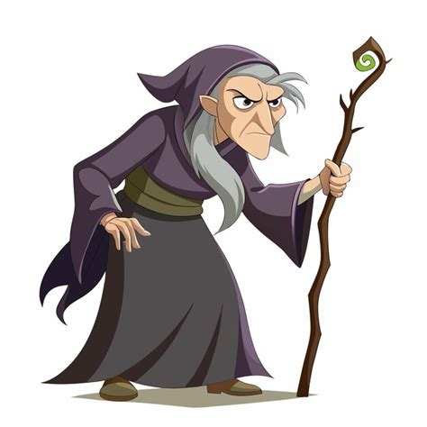Wicked Old Witch Character Cartoon Style On White Background Premium Ai Generated Vector