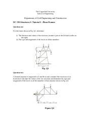 Tutorial Plane Frames Pdf The Copperbelt University School Of Engineering Department Of