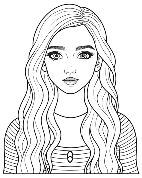 Cute Realistic Girl Coloring Pages