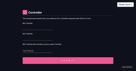 React Hook Form Focus Forked Codesandbox