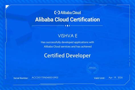 Vishva E On Linkedin Alibabacloud Cloudcomputing Certification