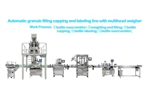 Automatic Granule Filling Sealing Capping And Labeling Line Vkpak