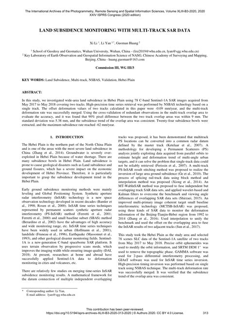 Pdf Land Subsidence Monitoring With Multi Track Sar Data