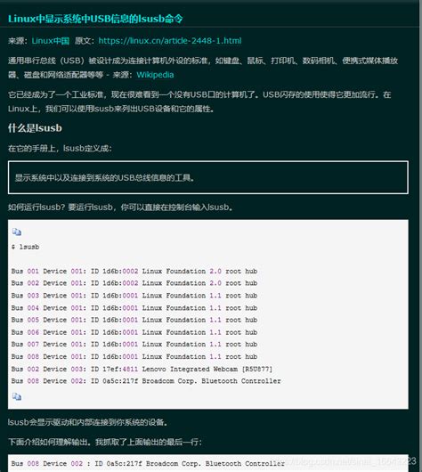 linux里用 lsusb 命令查看usb串口信息 linx查看usb串口检验 csdn博客