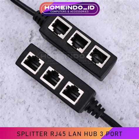 Jual Splitter Rj45 Lan Ethernet Network Connector Hub 3 Port Shopee