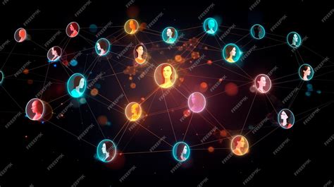 Premium Photo Social Network Connection Concept Generative Ai