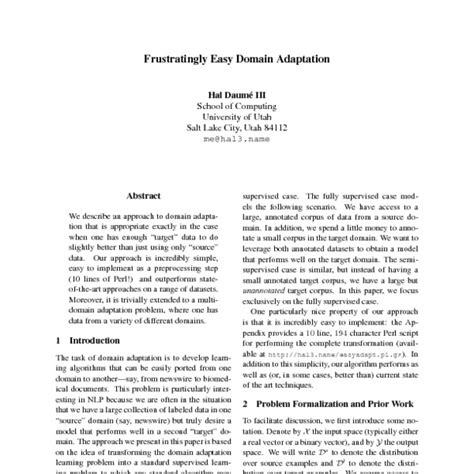 Frustratingly Easy Domain Adaptation Acl Anthology