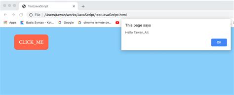 Javascript Function Click Alert Ep22 By Tawanait Medium