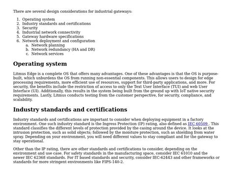 Gateway Considerations Dell Technologies Validated Design For Manufacturing Edge With Litmus