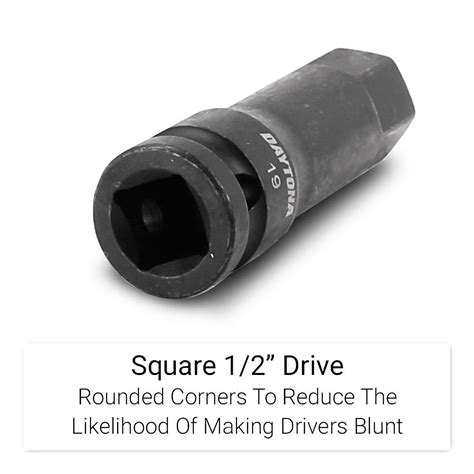 Daytona Dhis9 9pce 1 2 H4 H19 Metric Hex Impact Socket Bit Set On Rail