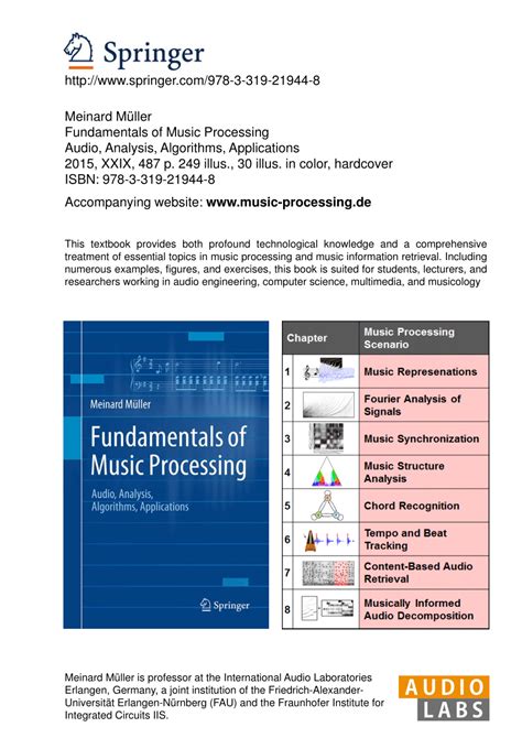 pdf fundamentals of music processing