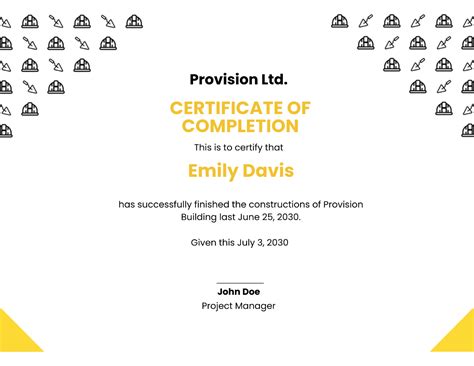 Free Blank Construction Certificate Template To Edit Online
