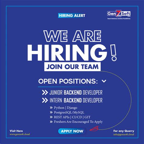 Zensoft 💻 Were Hiring At Genzsoft Cloud Are You Skilled In Python And Django Excited About