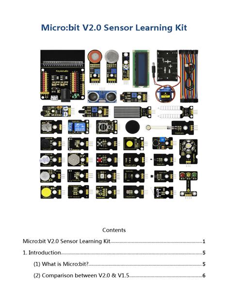 Ks0361 Ks0365 Microbit V20 Sensor Learning Kit Pdf Compass Accelerometer