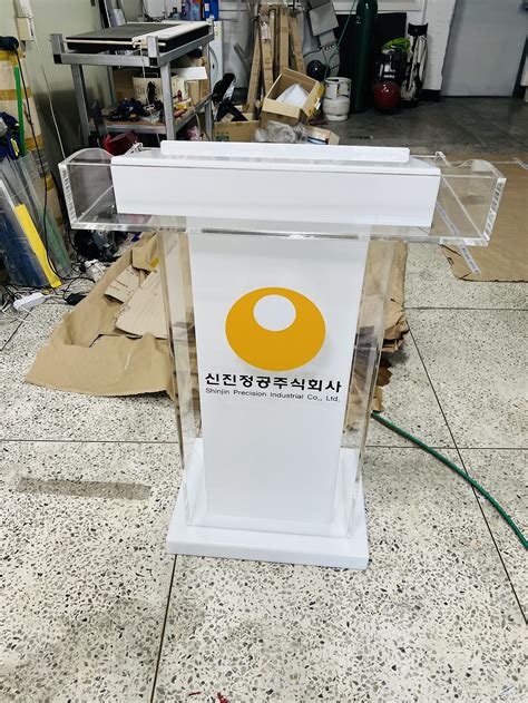 [상판70cm] 아크릴 강연대 아크릴단상 사회대 연설대 강의대 탁상 연단 설교대 교탁 발언대