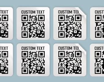 Custom Text QR Code Scan Sticker Labels 1 X 1 Or Etsy