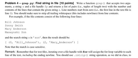 Solved Problem 4 Greppy Find String In File 10 Points