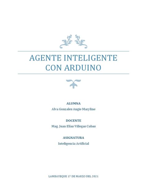 Agente Inteligente Con Arduino Pdf Corriente Eléctrica Diodo Emisor De Luz