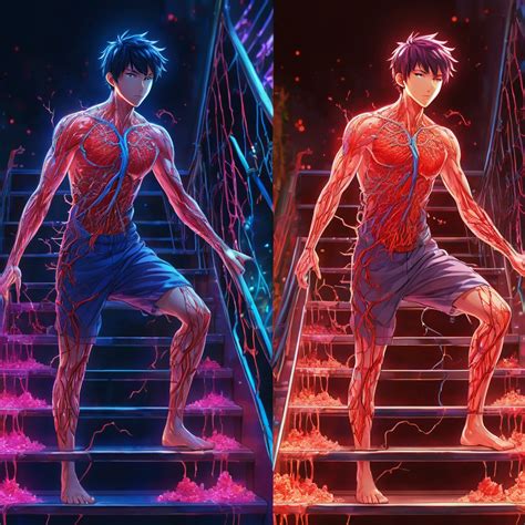 Glowing Capillaries Visible Under Skin Close Up Of Active Capillaries