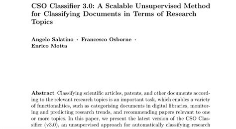 Cso Classifier 30 A Scalable Unsupervised Method For Classifying
