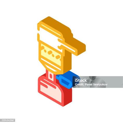 야외 가스 버너 스토브 아이소 메트릭 아이콘 벡터 일러스트 레이 션 3차원 형태에 대한 스톡 벡터 아트 및 기타 이미지 3