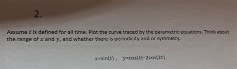 Solved Assume T Is Defined For All Time Plot The Curve Chegg