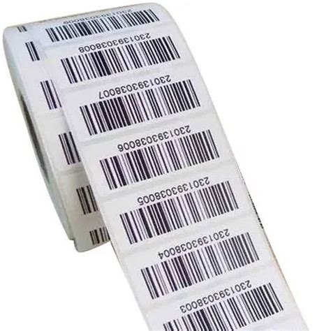 20 To 25 Meter Pvc Barcode Printed Label Roll Size 100 Mm X 100 Mm