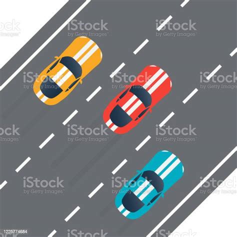 랠리 트랙에 경주 자동차 맨 위 보기 도로에 스포츠 차량 벡터 그림입니다 경주용 자동차 자동차에 대한 스톡 벡터 아트 및 기타 이미지 경주용 자동차 자동차