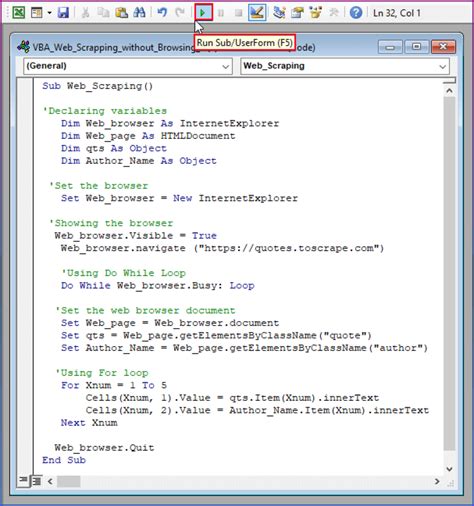 How To Do Web Scraping Without Browser With Excel Vba