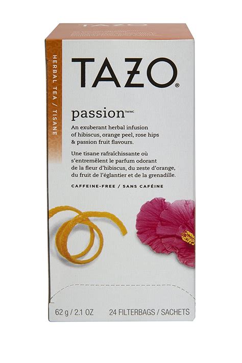 Tazo Passion Enveloped Hot Tea Bags Herbal Caffeine Free Non Gmo 24 Count Pack