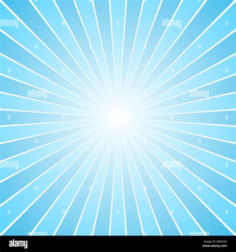 Blue Retro Ray Burst Background Gradient Vector Graphic Design With Radial Stripes Stock