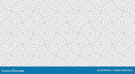 Vector Seamless Pattern With Concentric Circles Geometric Abstract Background Stock Vector