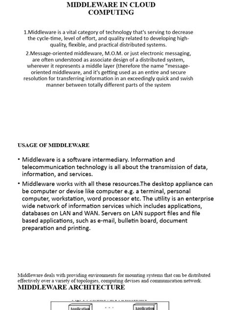 Middleware In Cloud Computing Pdf Computer Network Cloud Computing