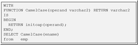 Oracle Database 12c In Line Plsql Functions In Sql Queries