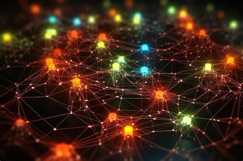 Premium Ai Image Glowing Network Of Interconnected Nodes Created With